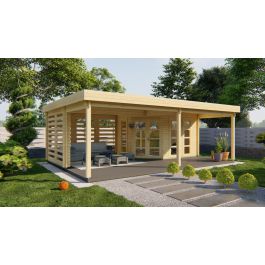 Casuta din lemn cu veranda, casuta lemn pentru gradina, casuta lemn ...